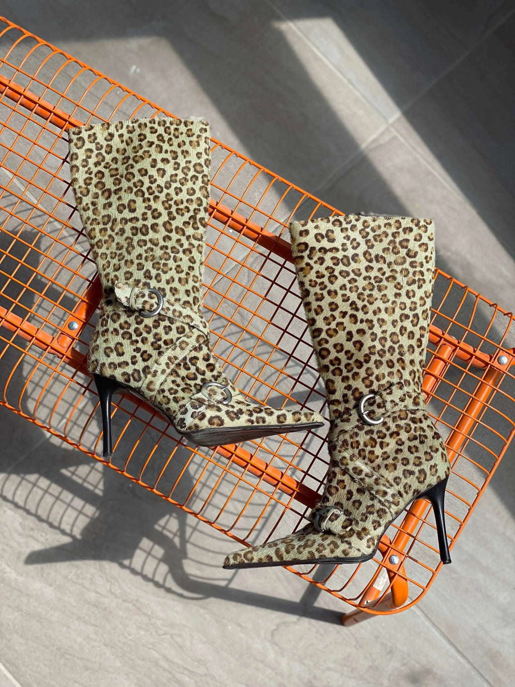 Statement RIPA Italy Vintage Cheetah Leopard Print High Heel Boots - Bold