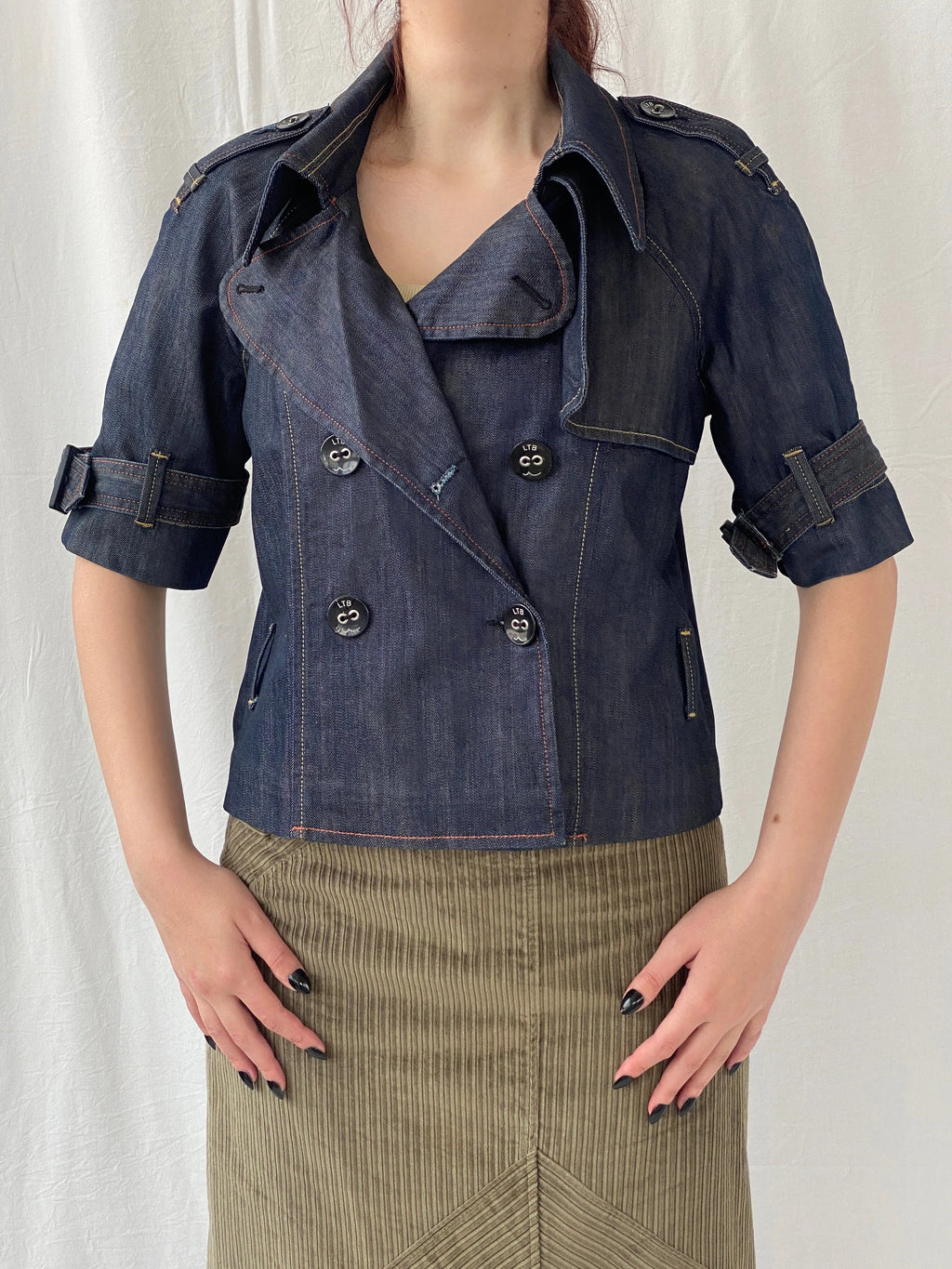 00s Denim Jacket - LTB Women's Half Sleeve Jeans - Unique
